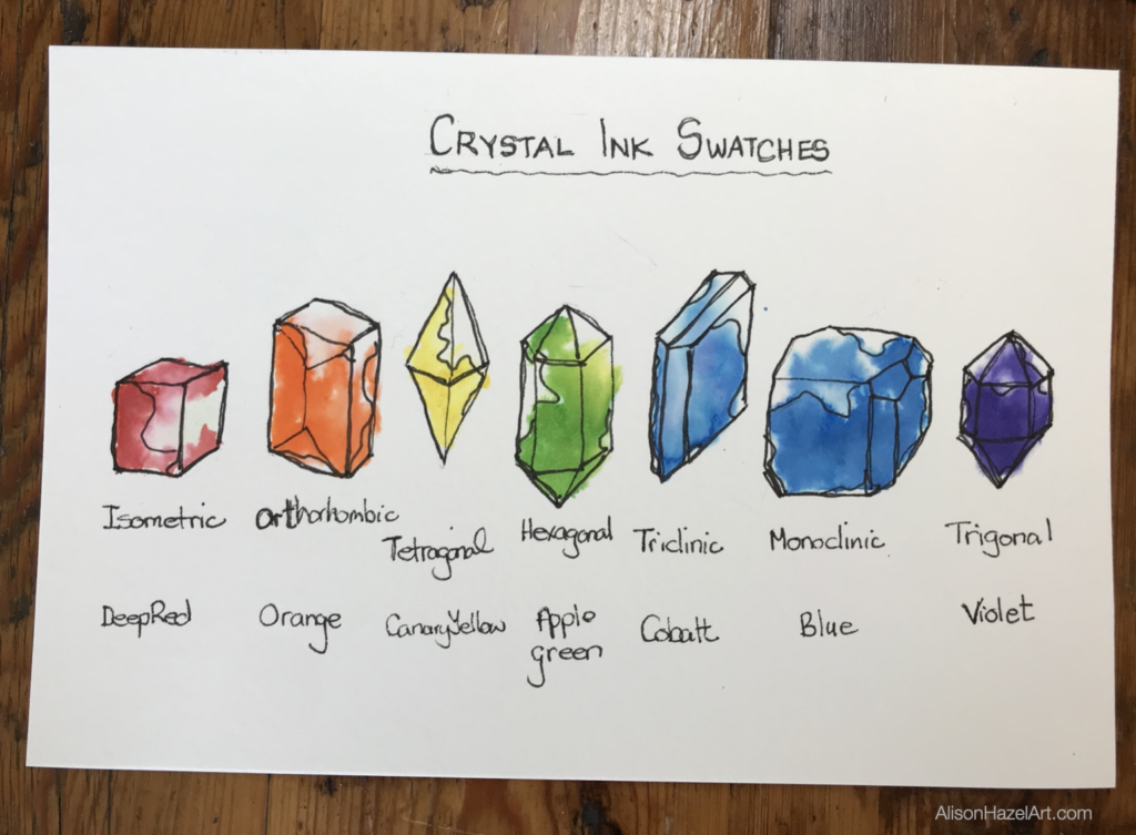 Crystal Ink Swatches - Alison Hazel Art