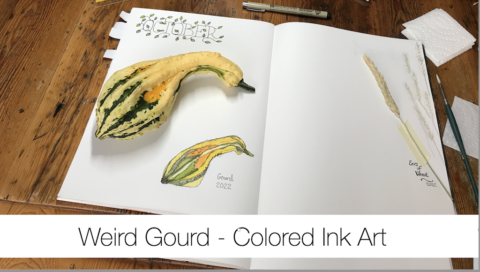 Weird Gourds – Colored Ink Art - Alison Hazel Art