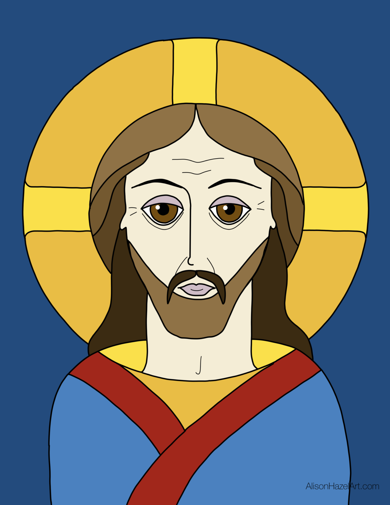 How to Draw the Face of Jesus - Alison Hazel Art