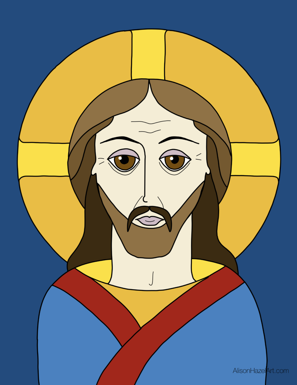 How to Draw the Face of Jesus - Alison Hazel Art